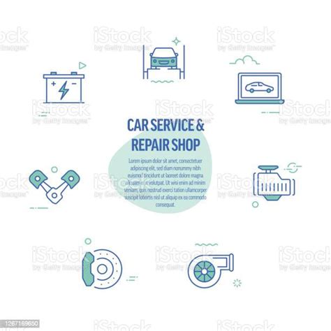 자동차 서비스 및 수리 점 관련 라인 아이콘 모던 한 라인 스타일 디자인 요소 검사 보기에 대한 스톡 벡터 아트 및 기타 이미지 검사 보기 기계공 기술자 Istock