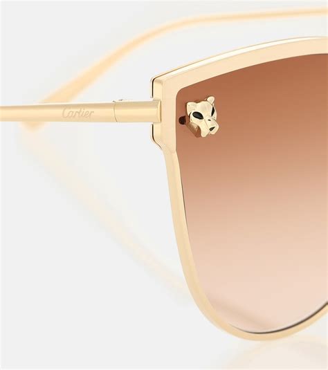 Panthère De Cartier Cat Eye Sunglasses In Gold Cartier Eyewear
