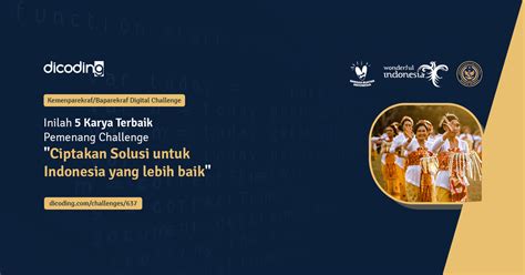 Pengumuman Pemenang Baparekraf Digital Challenge Ciptakan Solusi Untuk Indonesia Yang Lebih