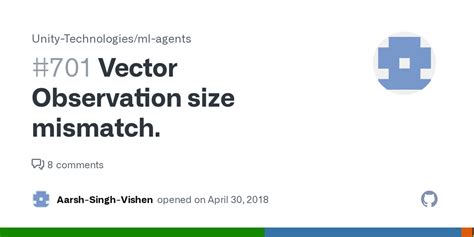 Vector Observation Size Mismatch Issue Unity Technologies Ml Agents GitHub