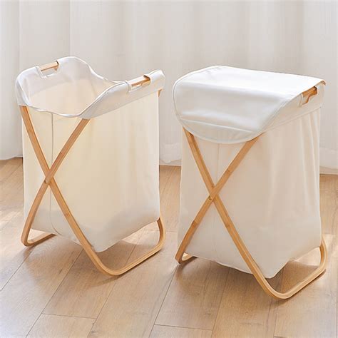 Mcghee Bamboo Laundry Basket Black Without Cover Laundry Basket