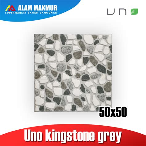 Jual Keramik Lantai 50x50 Uno Kingstone Grey Rustic Shopee Indonesia