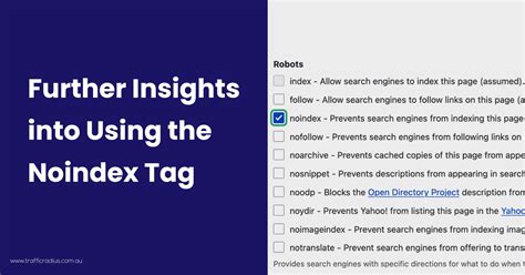 comprehensive guide and practical tips for implementing the noindex tag