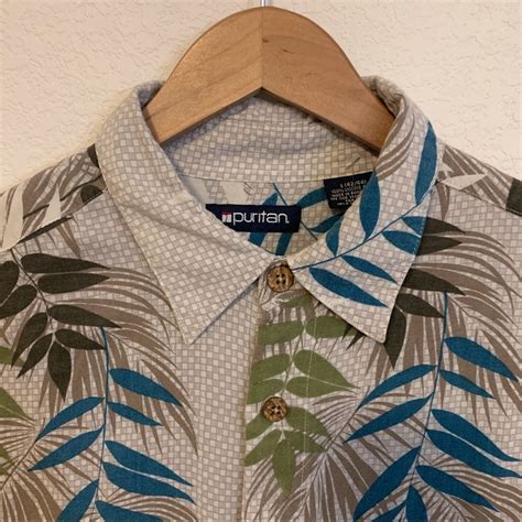 Vintage Puritan Tropical Button Up 100 Viscose Ray Gem