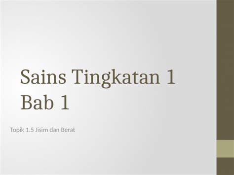 Pptx Sains Tingkatan 1 Jisim Dan Berat Dokumen Tips