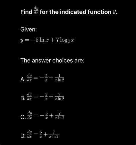 Solved Find Dydx ﻿for The Indicated Function