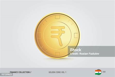 골드 동전입니다 현실적인 골든 인도 루피 동전입니다 배경에 고립 된 개체입니다 웹사이트 웹 디자인 모바일 애플 리 케이 션 인포