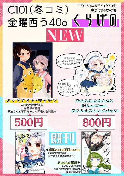 アキツナ／c101金曜東w33b On Twitter Rt Nanarinannari C101冬コミ金曜西う40a「くらげの