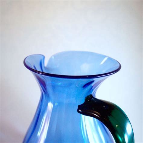 Blenko Art Glass Blue Pitcher The Abode Sc