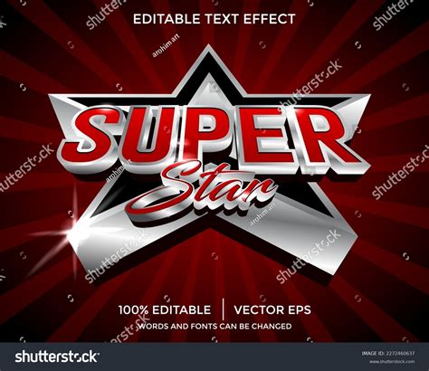 Super Star 3d Text Effect Editable Stock Vector Royalty Free 2272460637 Shutterstock