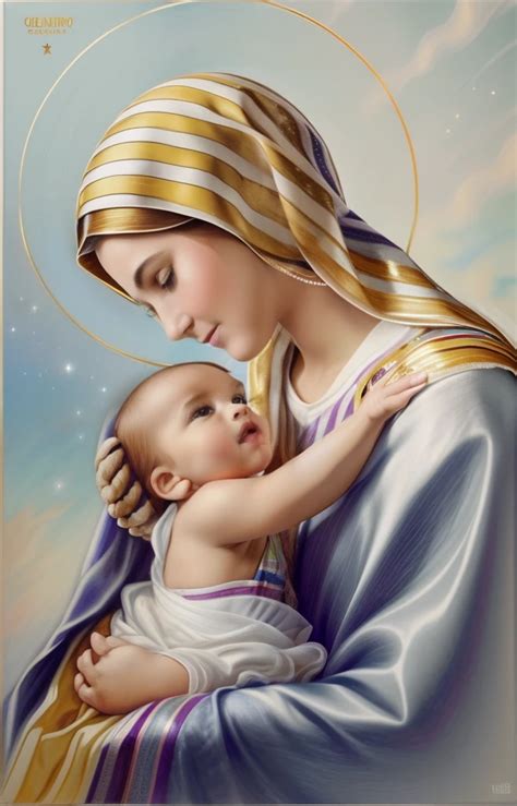 Blessed Virgin Mary 19 Years Old Con Una Cara Seria Y Piadosa
