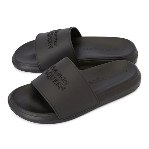 Mua Dép Alexander Mcqueen Braille Logos 663564 W4qs0 1000 Màu Đen