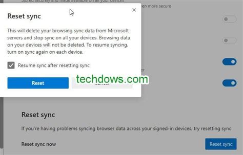 microsoft edge removes ability to delete sync data from cloud r