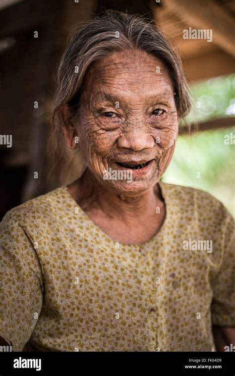 Tattooed Woman Of A Chin Tribe Village Chin State Myanmar Burma