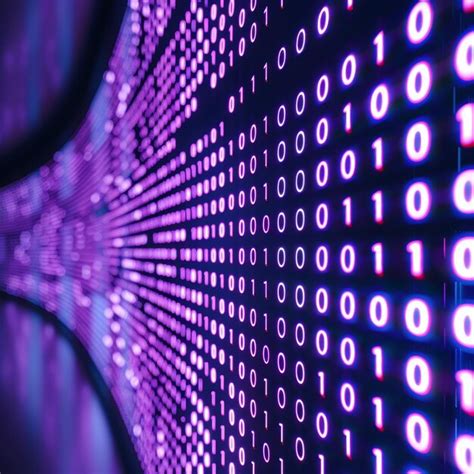 Dynamic Neon Binary Code Grid On Abstract Swirling Background For Digital Design Premium Ai