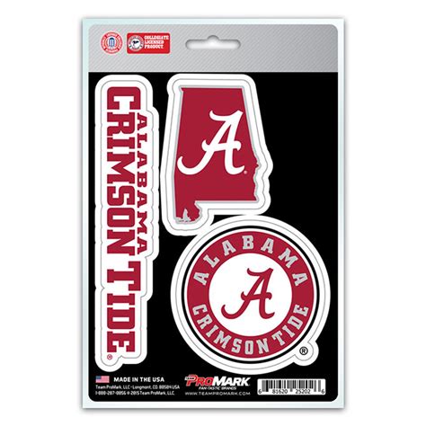 Alabama Crimson Tide Decal Die Cut Team 3 Pack Sports Fan Shop