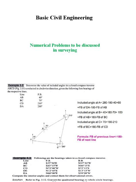 Basic Civil Engineering Numerical Problems To Be Discussed In