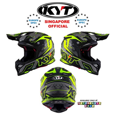 KYT SKYHAWK Digger Matt Black Yellow MX Helmet Shopee Singapore