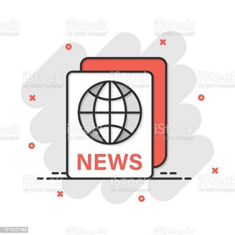 漫畫風格的報紙圖示白色隔離背景新聞向量卡通插圖通訊商業概念飛濺效應向量圖形及更多事件圖片 事件 互聯網 例行公事 Istock