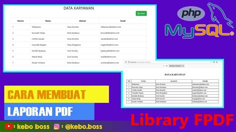 CARA MEMBUAT LAPORAN PDF PHP MYSQL YouTube