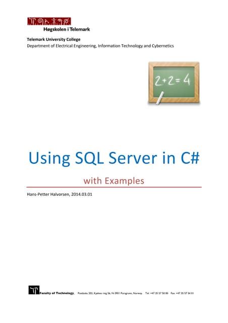 Using Sql Server In C Sharp Pdf