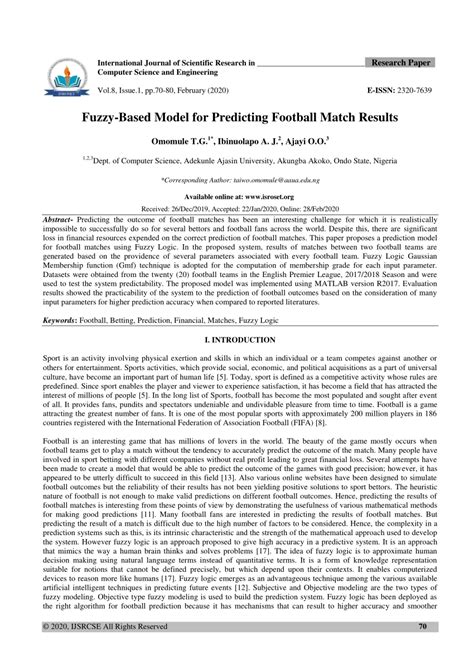 pdf fuzzy based model for predicting football match results