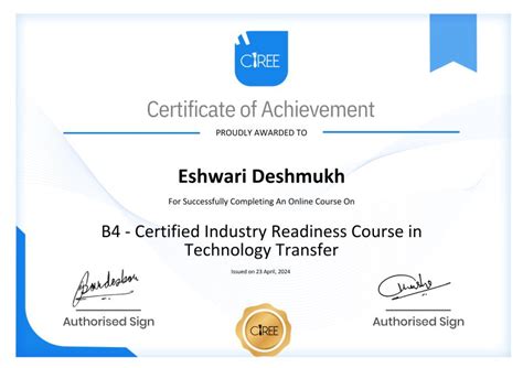 Eshwari Deshmukh On Linkedin Completed Certified Industry Readiness Course In Technology