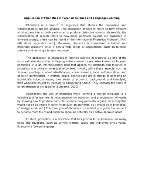 Phonetics In Language Learning And Forensic Science Pdf Phonetics