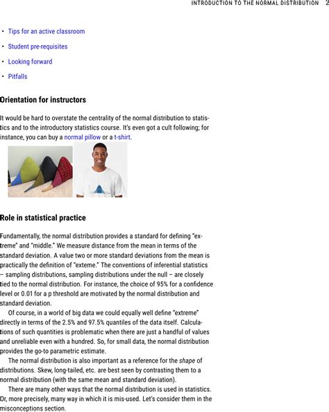 Introduction To The Normal Distribution Instructions