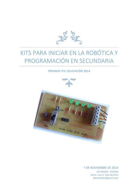 Pdf Kits Para Iniciar En La RobÓtica Y ProgramaciÓn En … · Los Kit Y Un Manual Con Ejercicios
