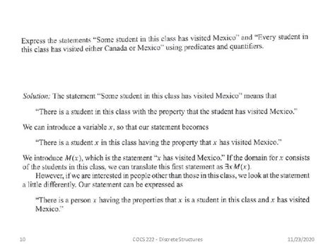 Universal Quantification Example Let The Universe Of Discourse