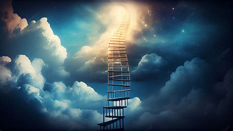 하늘 사다리 구름 배경 사다리 천국 구름 배경 일러스트 및 사진 무료 다운로드 Pngtree