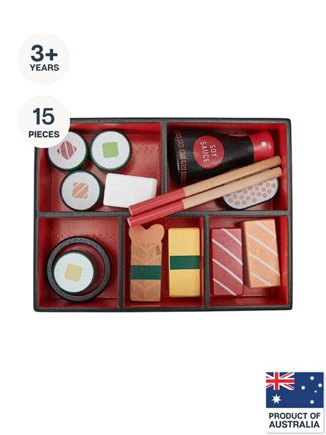 Anko 15 Piece Wooden Sushi Set Edamama