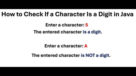 How To Check If A Character Is A Digit In Java Youtube