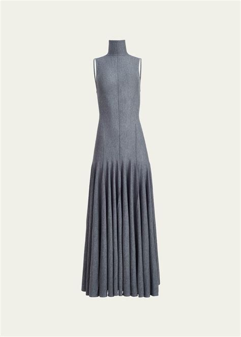 Khaite Romee Open Back Pleated Skirt Maxi Dress Bergdorf Goodman