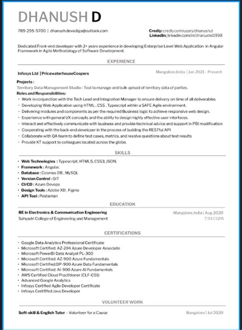 Front End UI Developer Resume Template Community Figma