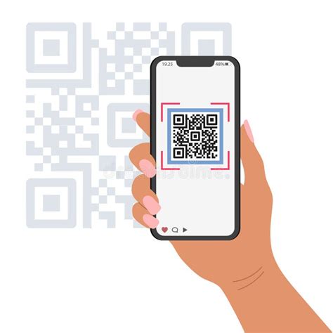 Qr Code Mobile Phone Scan On Screen Business And Technology Concept Illustration Stock Vector