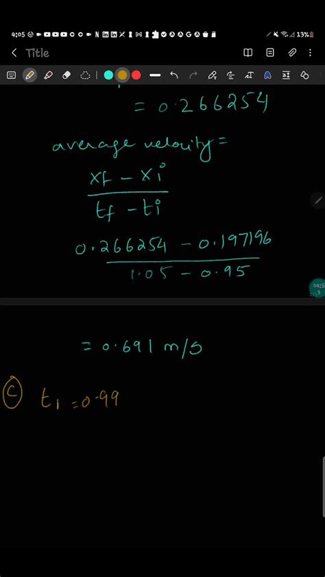 SOLVED The Secand Way Of Calculating Ihc Avcice Velocity 5 The