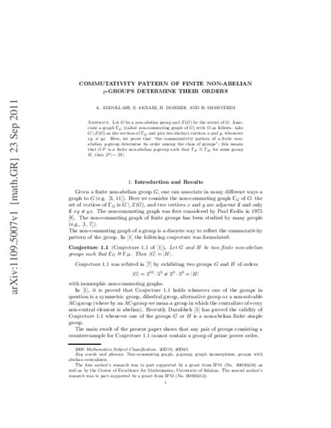 pdf commutativity pattern of finite non abelian p groups determine