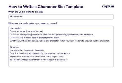 Character Bios Template