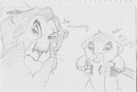 The Lion King Scar And Cub Simba Sketches By Roxyielle On Deviantart