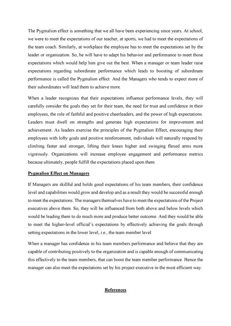 Leadership Theories Pygmalion Effect The Pygmalion Effect Is