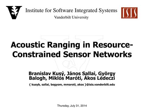 PPT - Acoustic Ranging in Resource-Constrained Sensor Networks ...