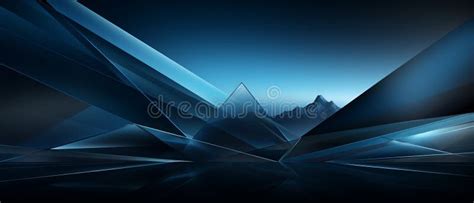 Mesmerizing Abstract Monochromatic Landscapes Of Dark Blue And Light Black Blending Triangles