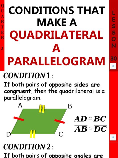 G9 Ppt Q3 Lesson 30 Determines Conditions Pdf Euclidean Plane Geometry Elementary Geometry