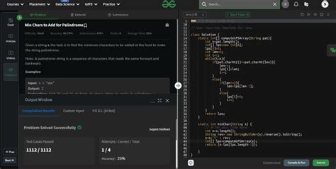 gfg160 gfg160 dsa codingchallenge dailycoding strings palindrome