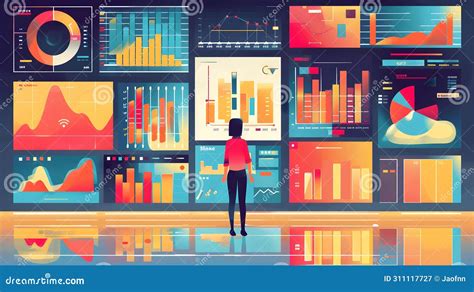 Futuristic User Interface With Charts Diagrams Graphs And Diagrams