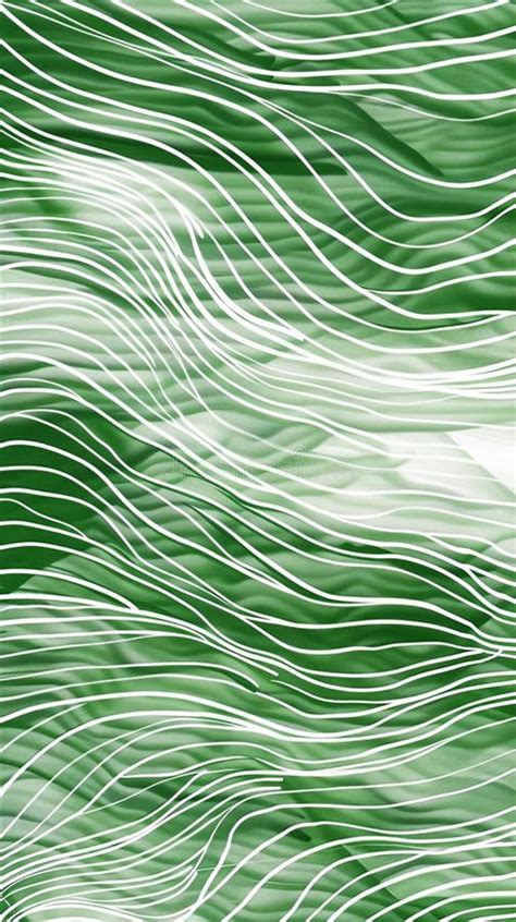 Abstract Green Fluid Background With Wavy Flowing Lines Creating A Smooth Liquid Like Texture