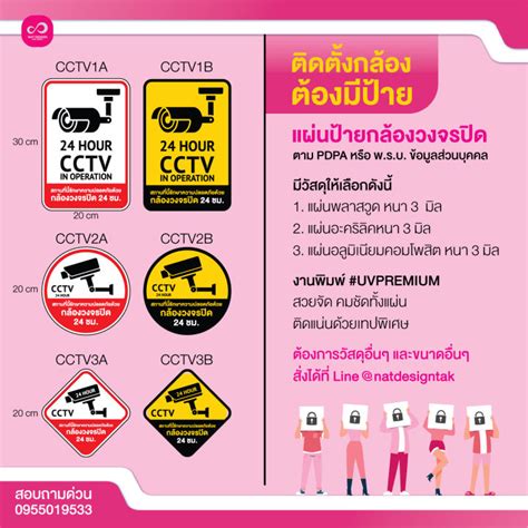 แผ่นป้ายคำเตือนกล้องวงจรปิด ไม่ใช่สติ๊กเกอร์ Cctv Safety Pdpa พรบ ข้อมูลส่วนบุคคล Th