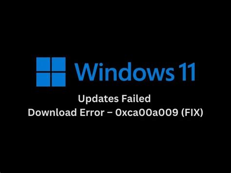 Windows 11 Updates Failed Download Error 0xca00a009 Solved